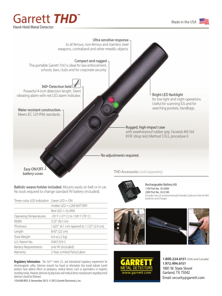 Garrett THD Rev e | PDF | Flashlight | Science