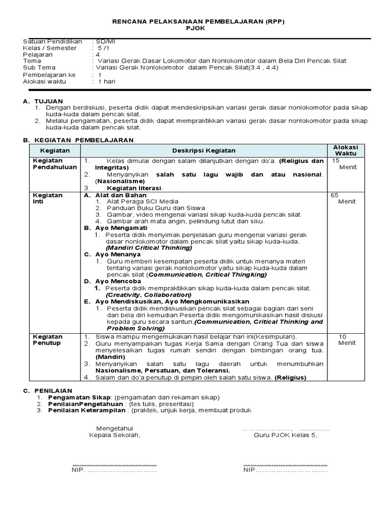 4.1. Variasi Gerak Dasar Nonlokomotor, Yaitu Sikap Kuda-Kuda - OK | PDF
