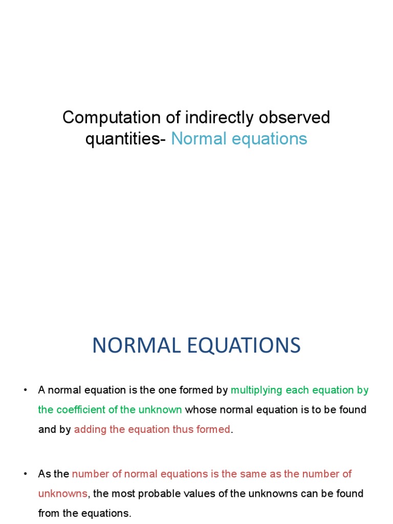 Normal Equations | PDF | Equations | Ordinary Least Squares
