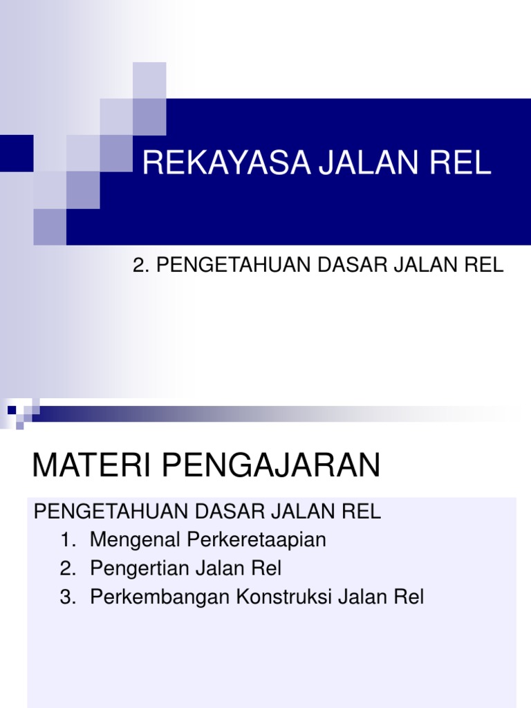 Pengetahuan Dasar Jalan Rel | PDF