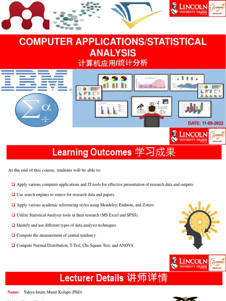 Computer Applications/Statistical Analysis: An Overview of a Course on ...