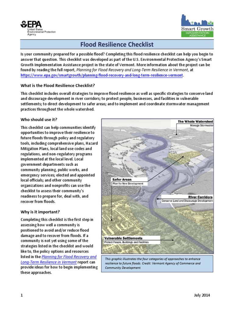 Flood Resilience Checklist | PDF | Emergency Management | Flood