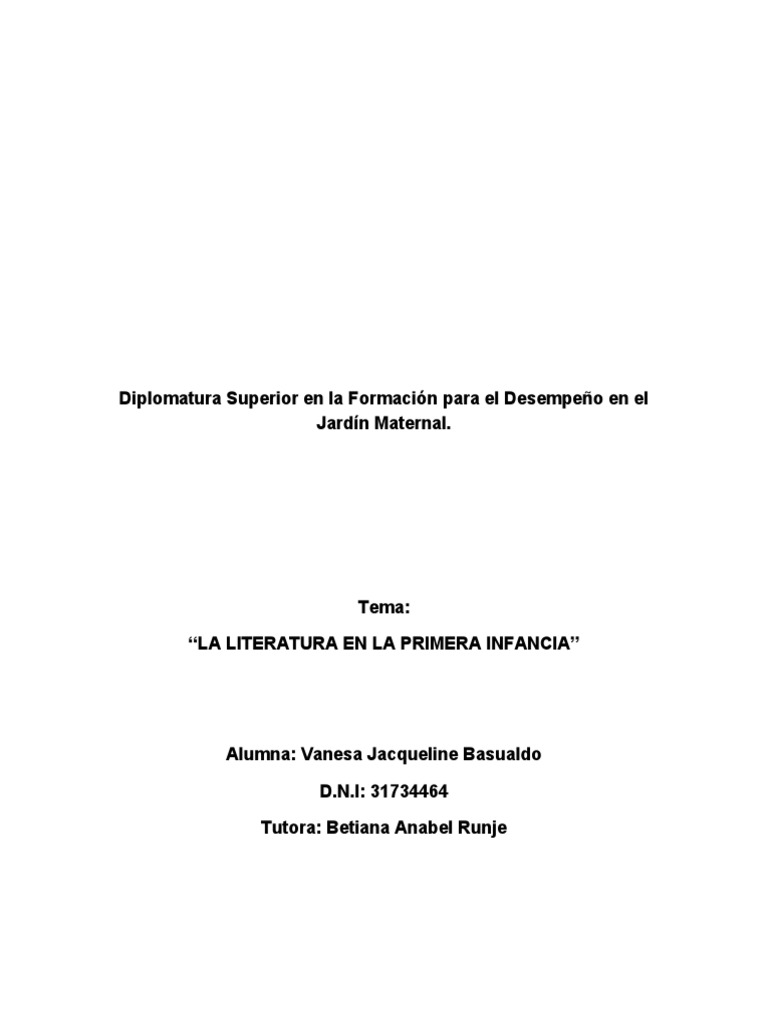 Diplo Final | PDF | Educación de la primera infancia | Experiencia