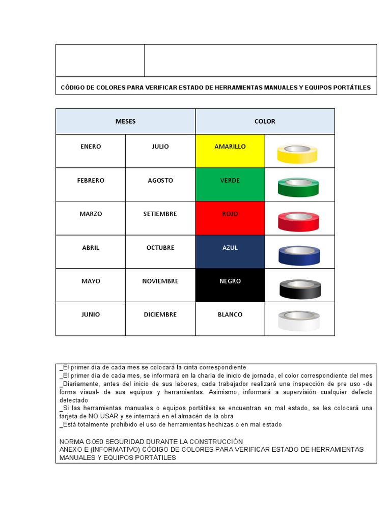 Colores Inspeccion | PDF