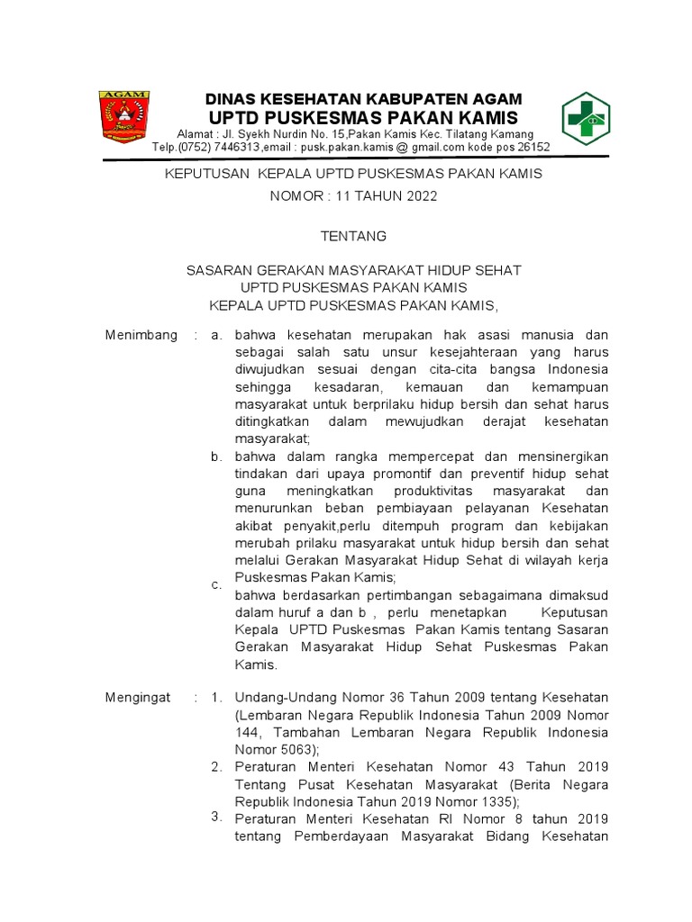 Edit SK Sasaran Germas | PDF