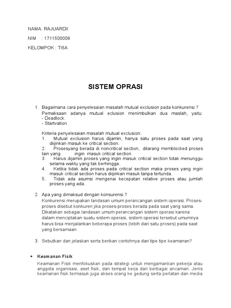 Tugas Sistem Oprasi Pdf 
