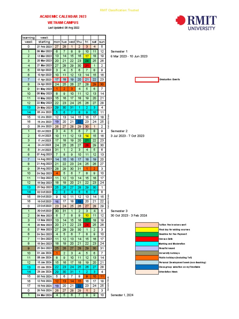 2023 Academic Calendar Detailed | PDF | Academic Term | Academia