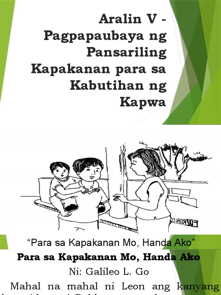 Aralin VI - Pagpapaubaya NG Pansariling Kapakanan para Sa Kabutihan NG Kapwa | PDF