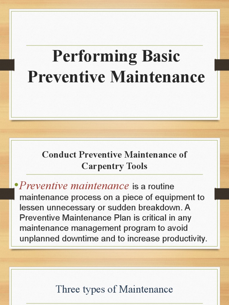 Performing Basic Preventive Maintenance | PDF | Safety | Manufactured Goods