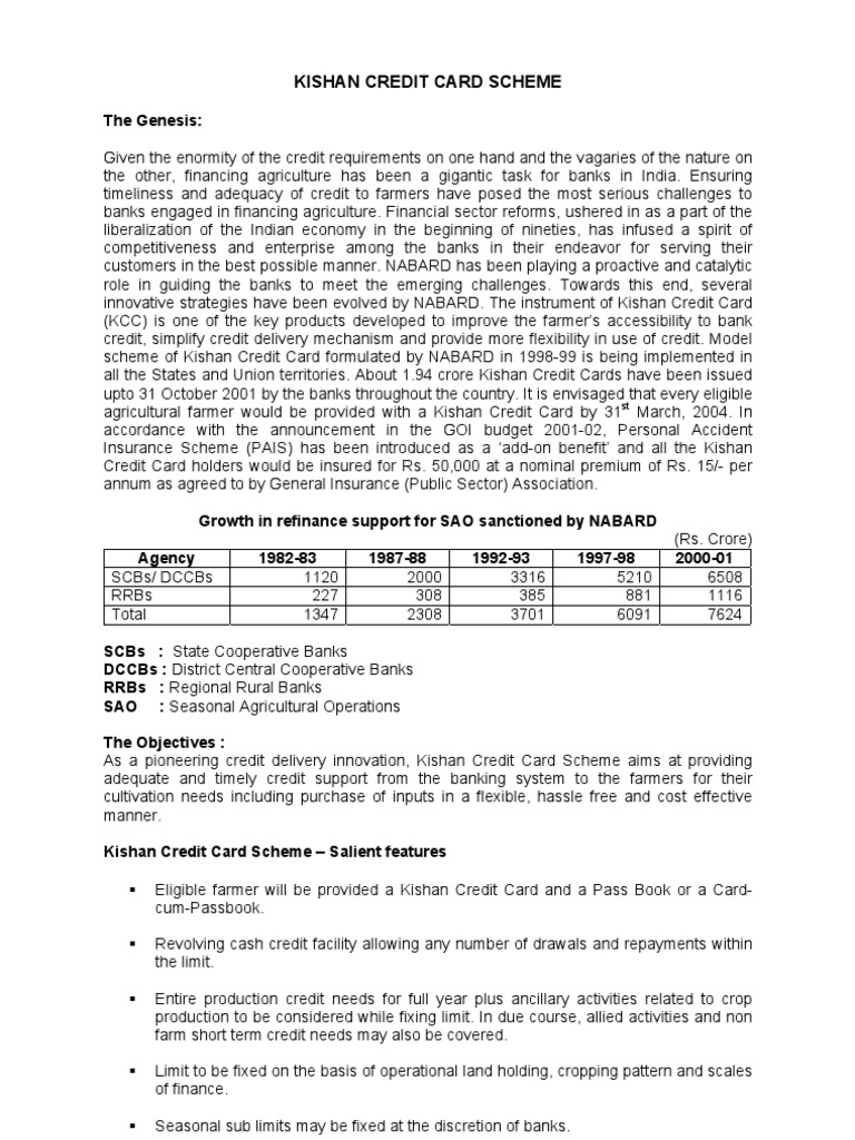 Kishan Credit Card Scheme Overview | PDF | Business | Social Science