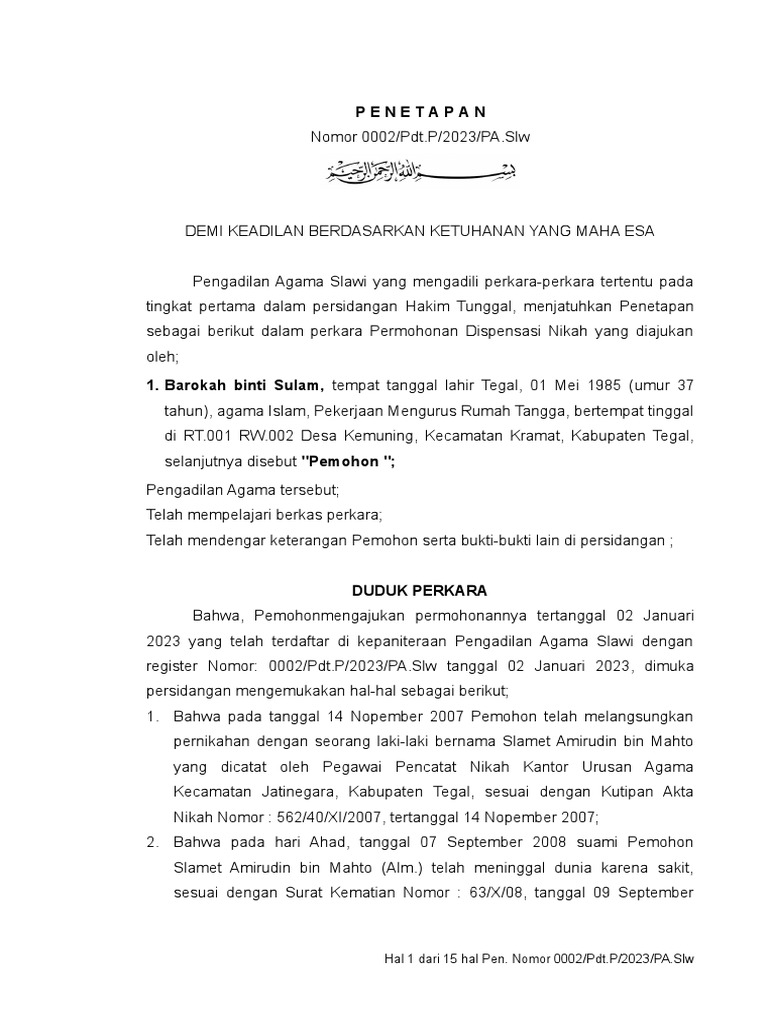 Dispensasi Nikah Anak di Bawah Umur | PDF