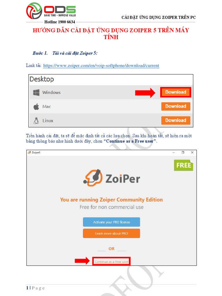 Hướng Dẫn Cài Đặt Ứng Dụng Zoiper 5 Trên Máy Tính | PDF