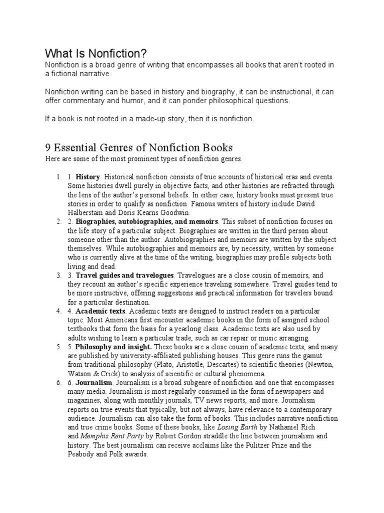 Non Fiction | PDF | Genre | Journalism