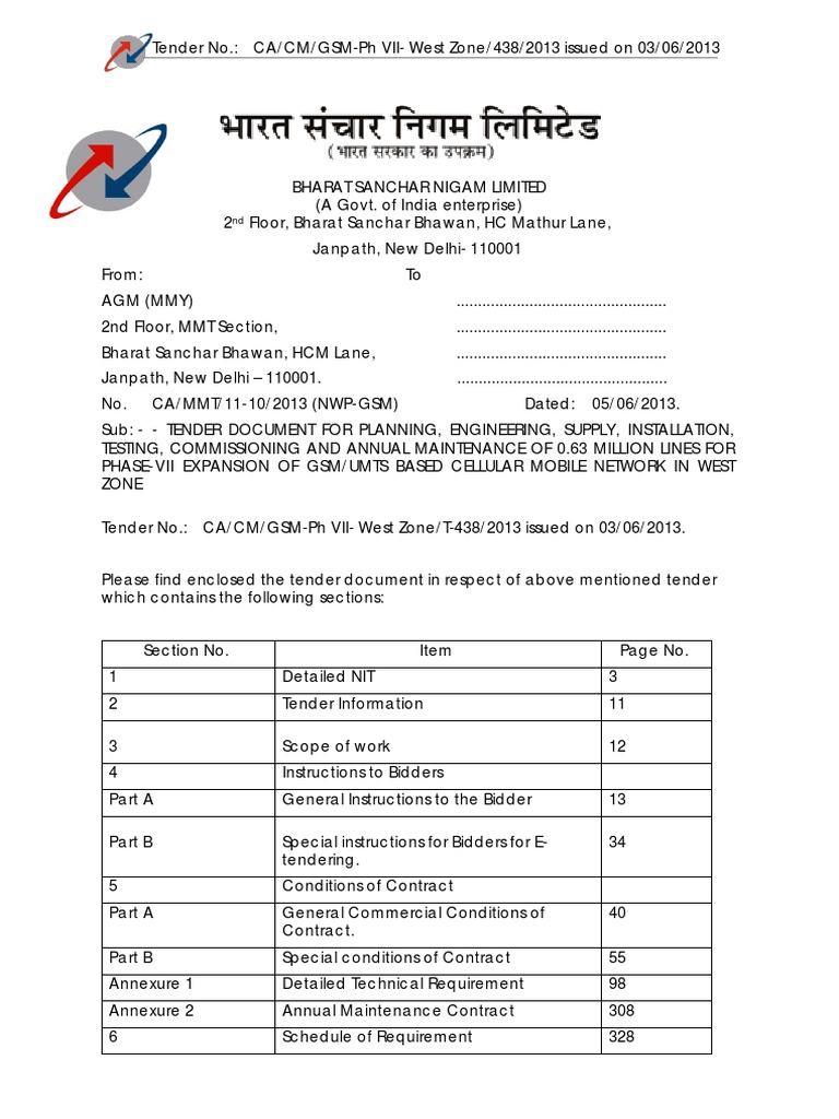 Phase VII Tender Document | PDF | Taxes | Request For Proposal