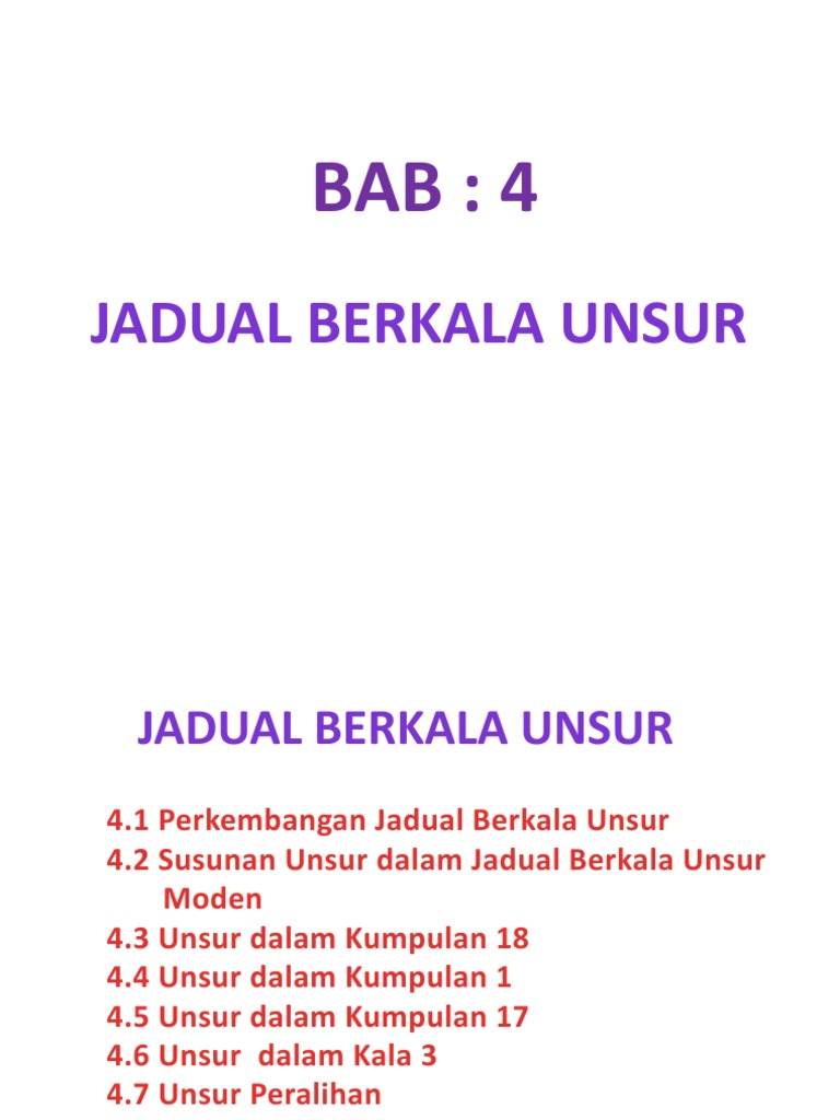 Jadual Berkala Unsur Edit PENTING | PDF