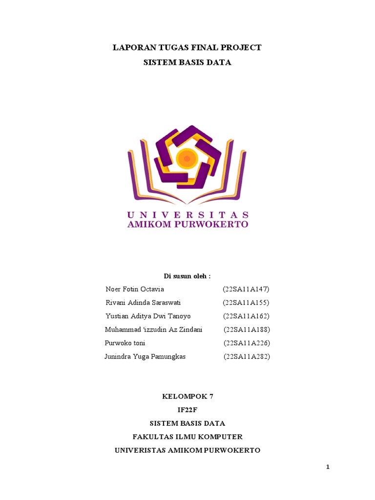 Laporan Proyek Sistem Basis Data | PDF | Metode & Bahan Ajar | Komputer