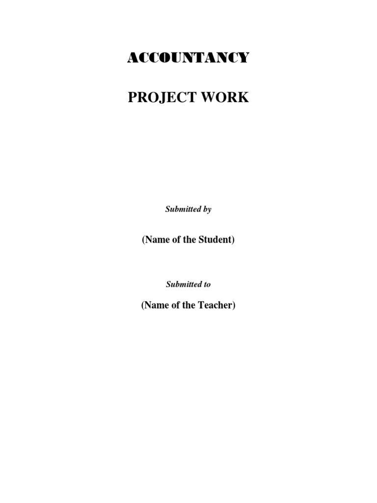 Accounts Project COVER PAGES | PDF