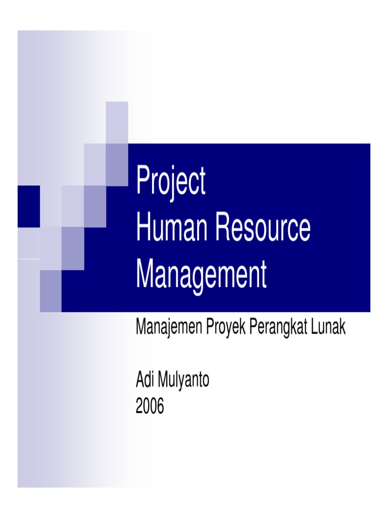 Manajemen Sumber Daya Manusia Proyek | PDF