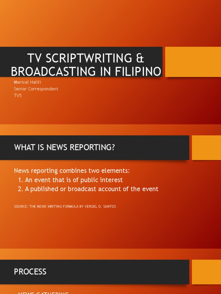 TV Scriptwriting in Filipino | PDF | News | Linguistics