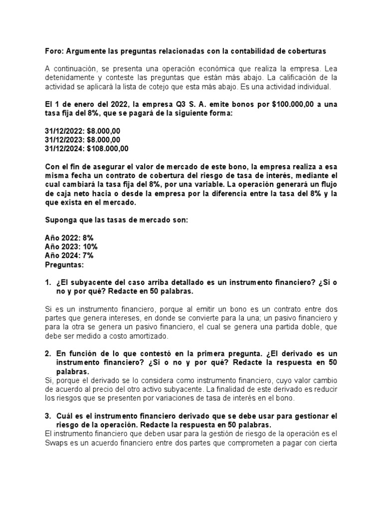 Foro Rosa Jimenez Conss | PDF | Contabilidad | Tasas de interés