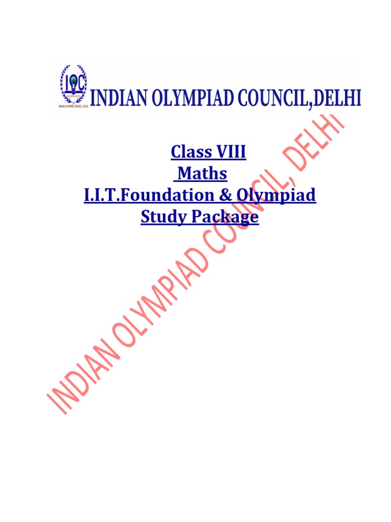 Class VIII Maths IITFoundation & Olympiad Study Package (PDFDrive ...