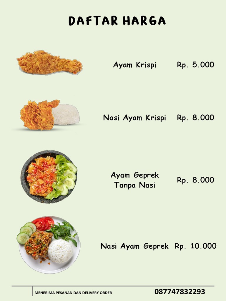 Menu Geprek Update | PDF
