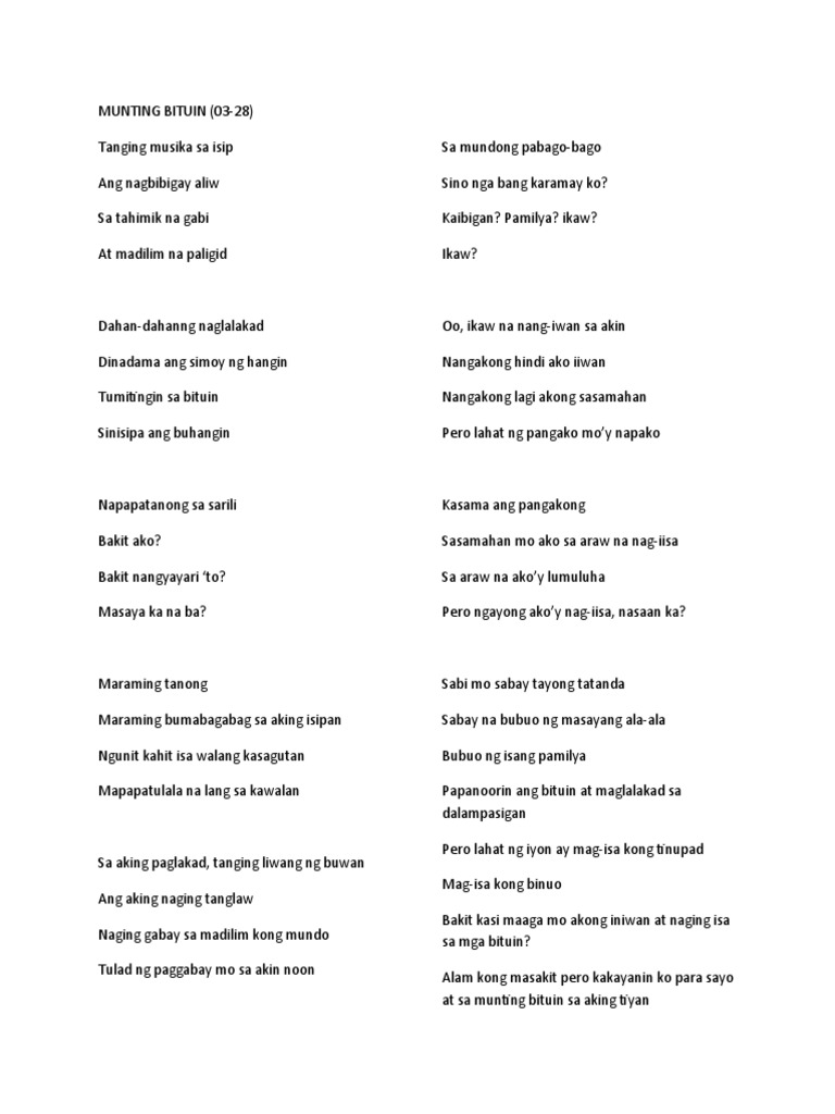 Munting Bituin | PDF