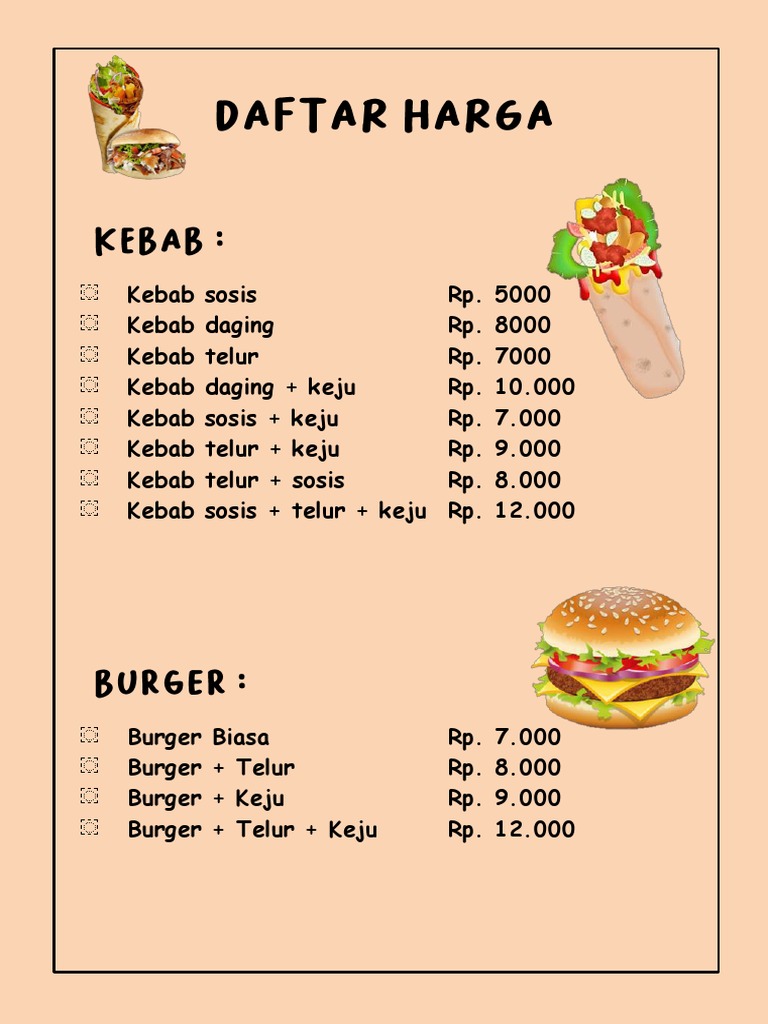 Kebab dan Burger Harga Murah | PDF