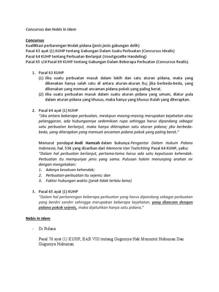 Riset Concursus Dan Nebis in Idem | PDF