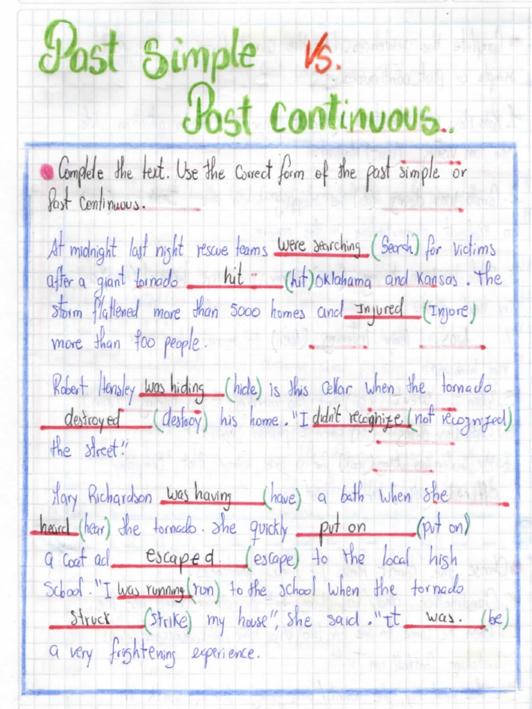 Past Simple Vs Past Continuous | PDF