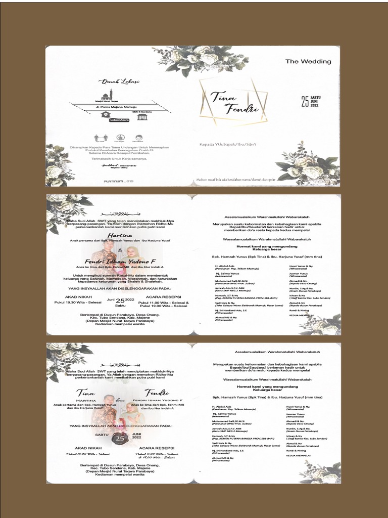 Undangan Pernikahan Hartina dan Fendri | PDF