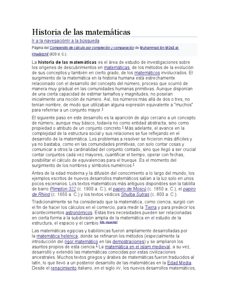 Historia de Las Matemáticas | PDF | Matemáticas