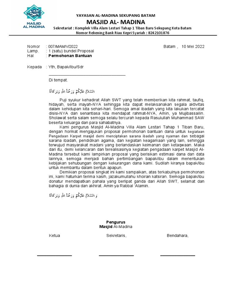 Contoh Proposal Masjid 1 | PDF