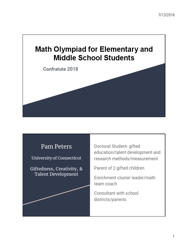 Math Olympiad Benefits for Students | PDF | Intellectual Giftedness ...