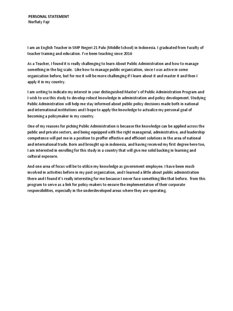 Personal Statement | PDF