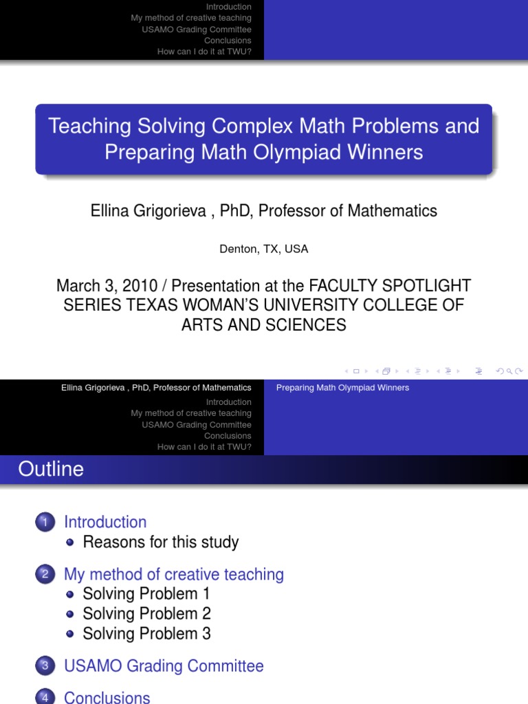 Teaching Solving Complex Math Problems And Preparing Math Pdfdrive Pdf Mathematics 