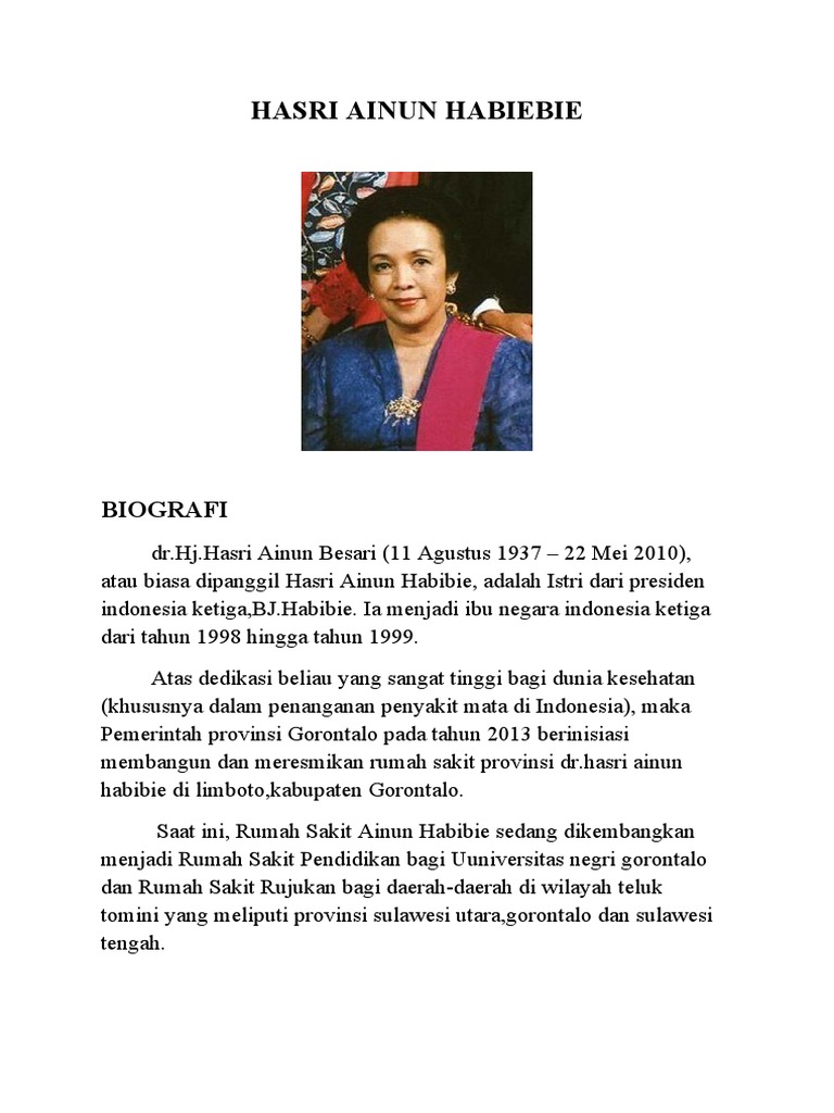 Biografi Hasri Ainun Habibie | PDF