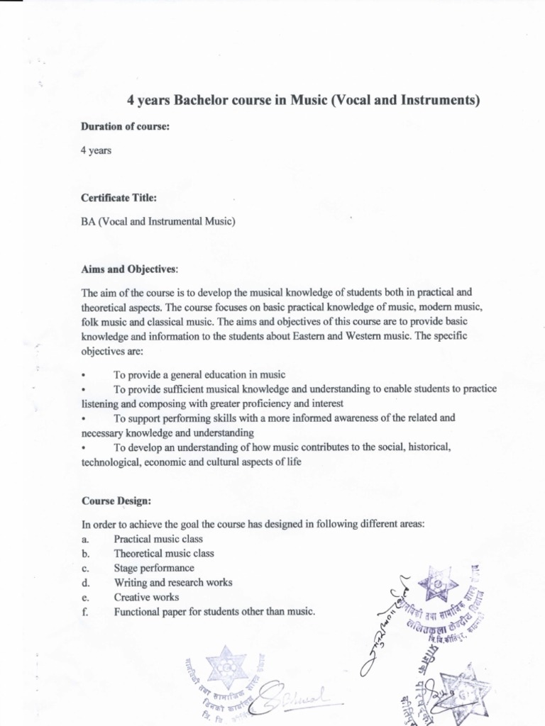 Music (Vocal and Instruments) (First-Fourth Year) | PDF | Test ...