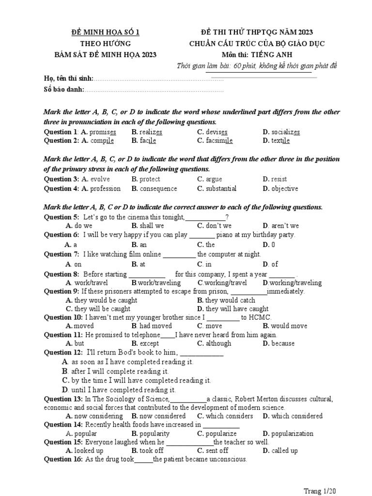 Cac de Luyen Thi 12 | PDF | Family | Millennials
