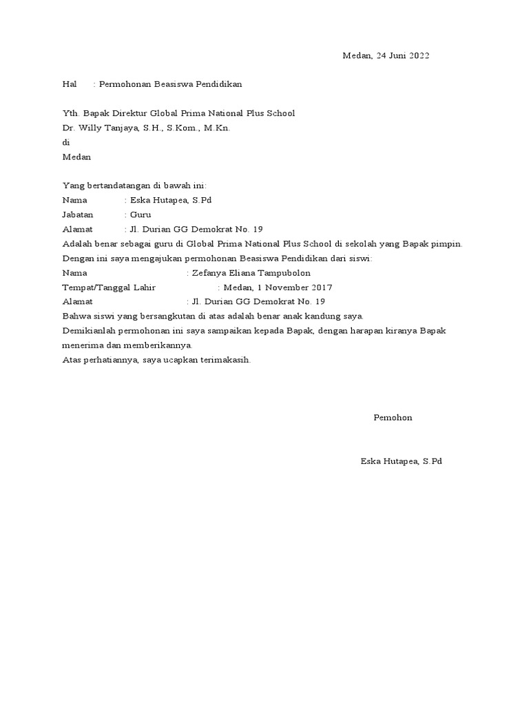 Surat Permohonan | PDF