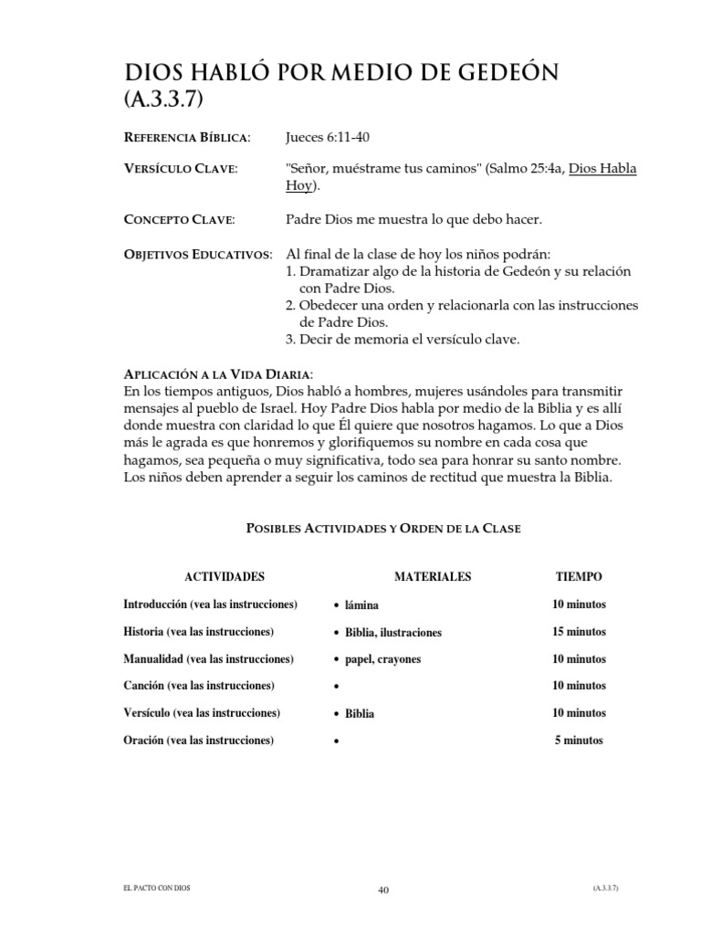Dios Habló Por Medio de Gedeón (A.3.3.7) : R B V C | PDF | Biblia