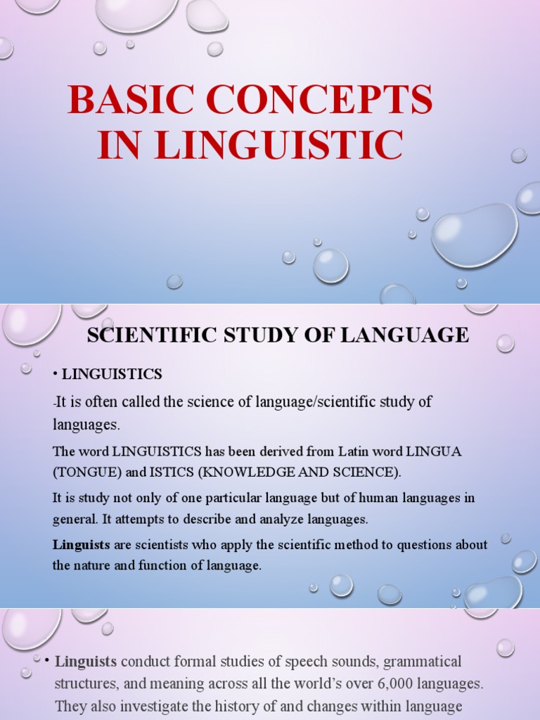 Basic Concepts in Linguistics | PDF | Linguistics | Grammar