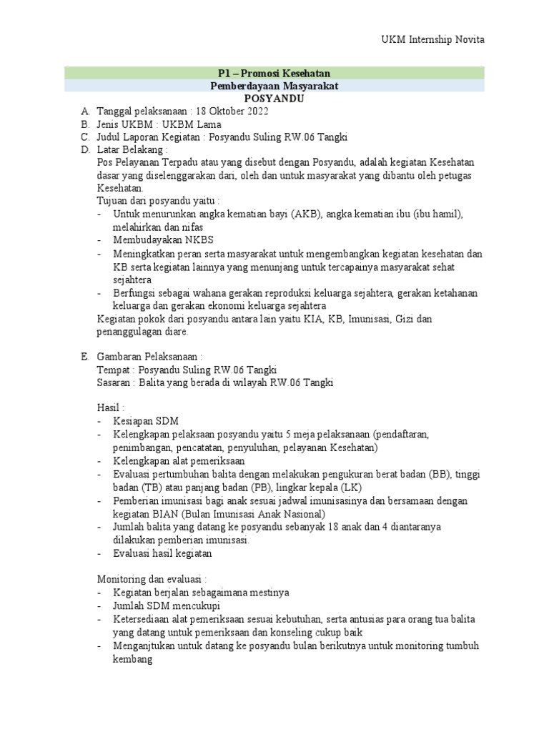 UKM Iship | PDF | Kesehatan Holistik