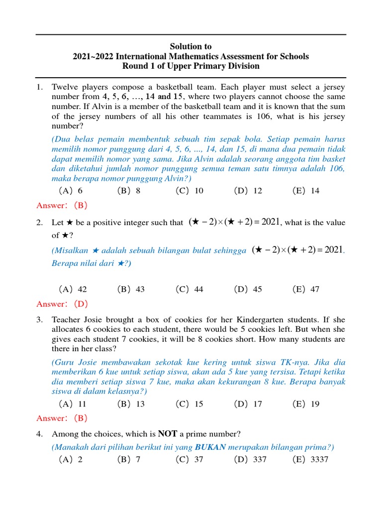 Contoh Soal IKMC 2021-2022 | PDF