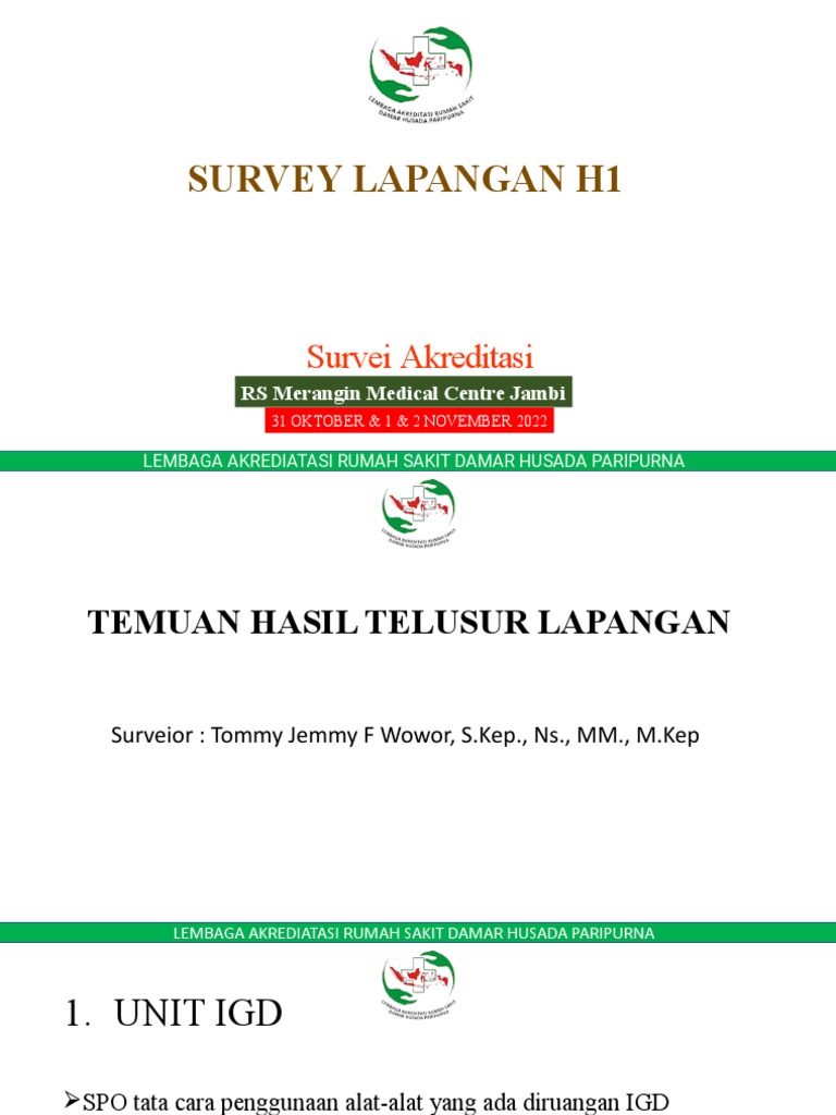 Briefing Harian - Telusur Lapangan - BPK Tommy | PDF