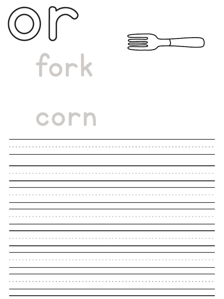 Jolly Phonics Coloring - or | PDF