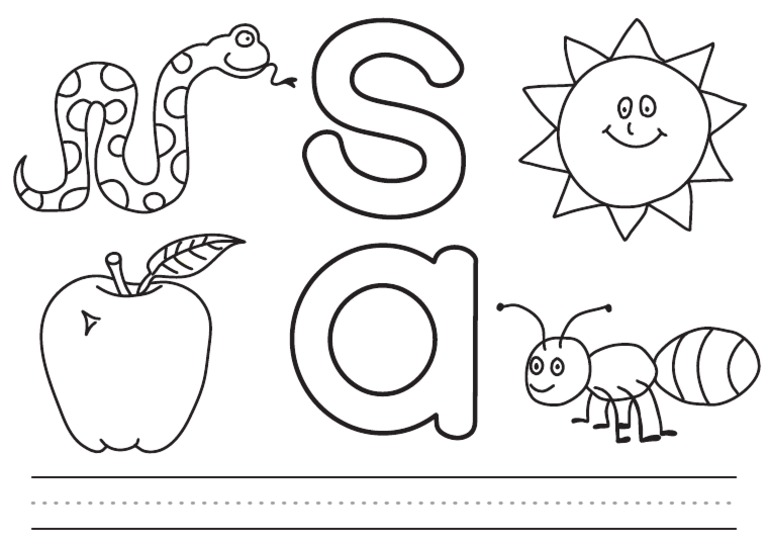 Jolly Phonics Coloring - S - A | PDF Jolly Phonics Coloring - S - A | PDF