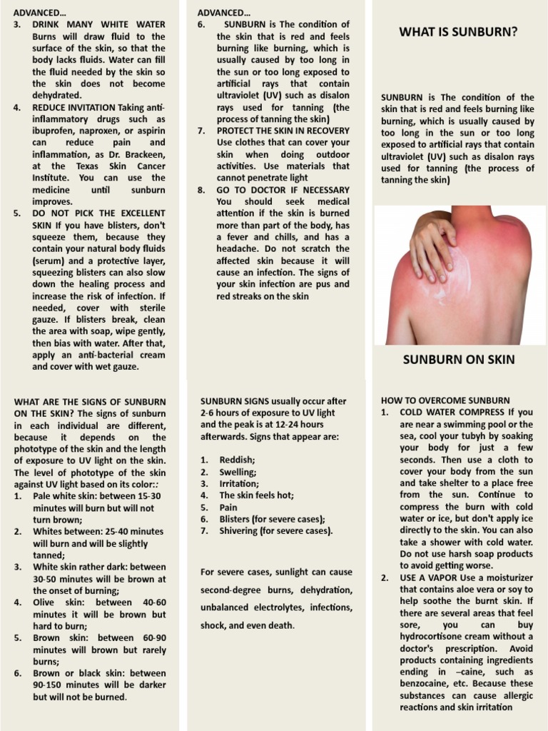 Understanding Sunburn: Causes, Signs, and Treatment | PDF