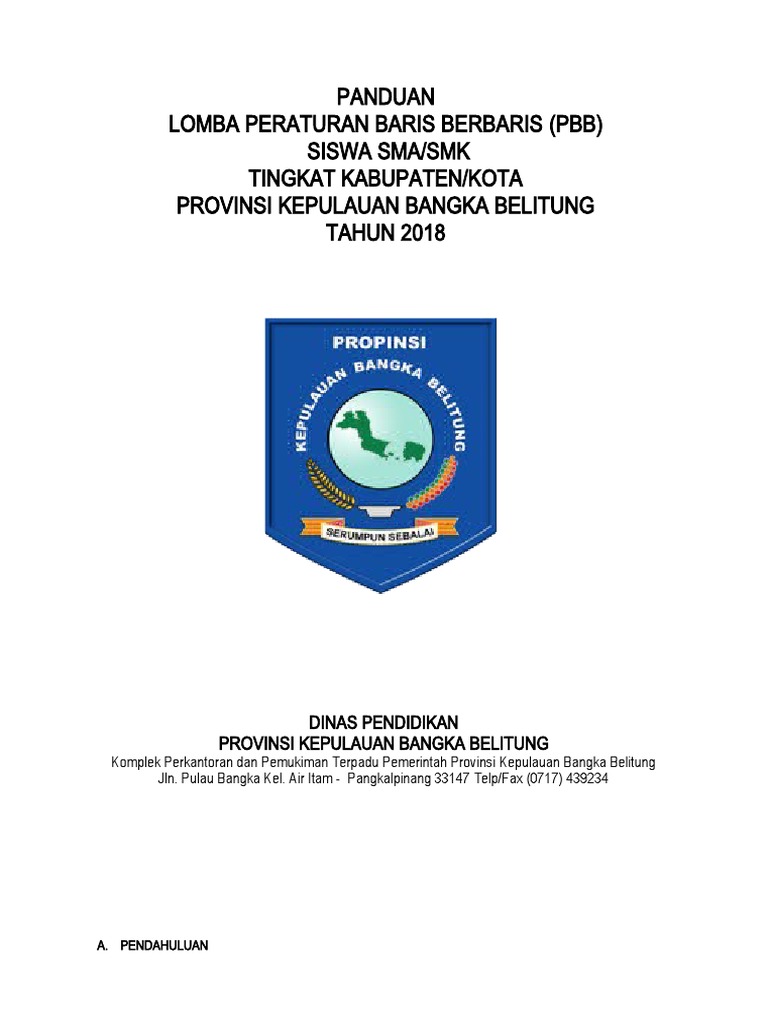 Panduan Lomba PBB Siswa 2018 Babel | PDF