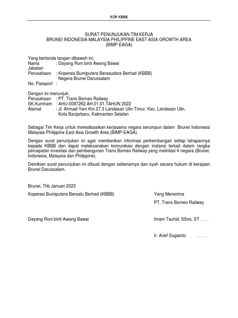 Penunjukan KBBB Ke TBR | PDF